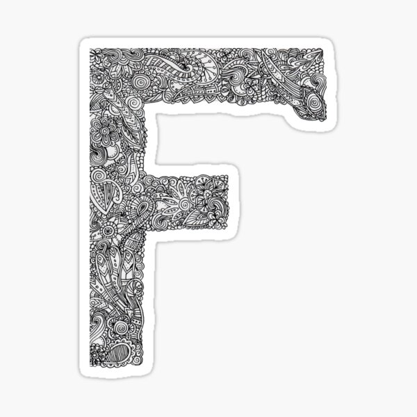 "letter f" Sticker for Sale by brigidmary | Redbubble