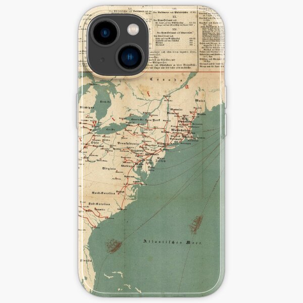 "Vintage German US Immigration Map (1853)" iPhone Case for Sale by ...