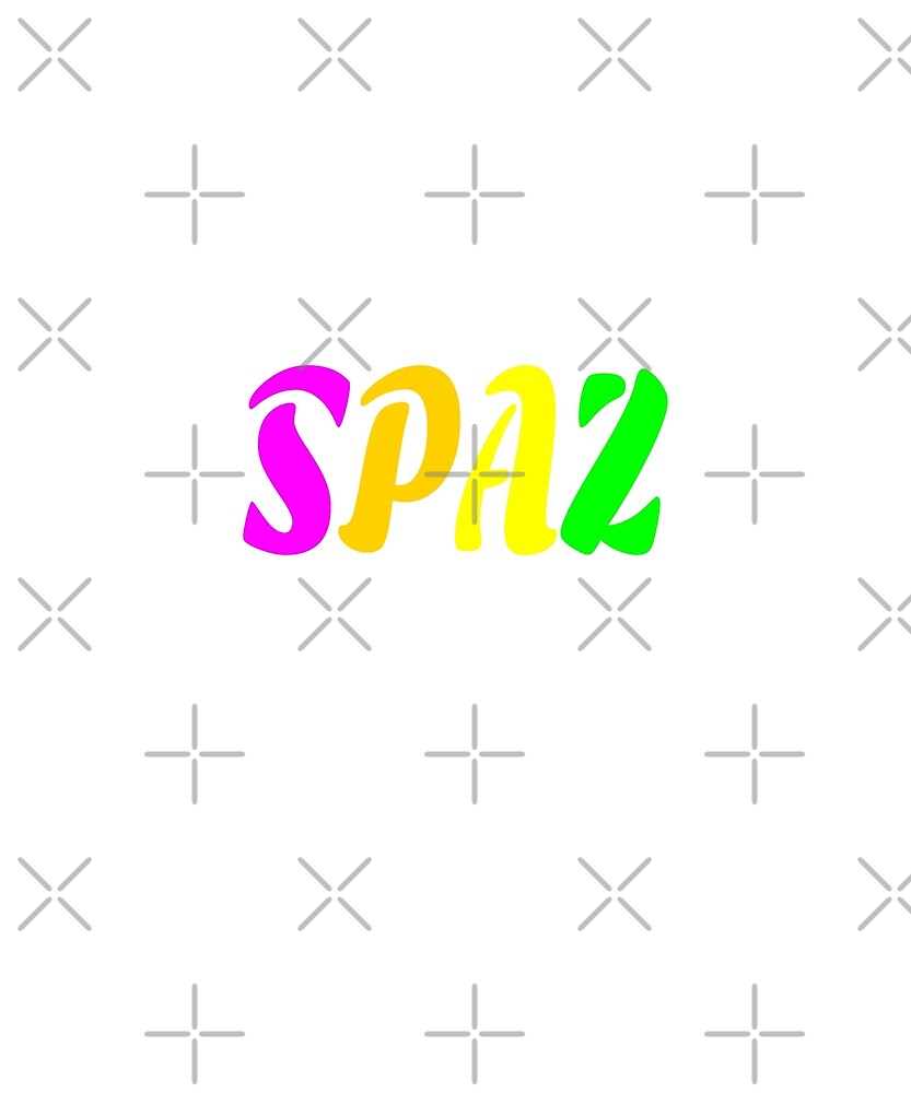 "SPAZ 80s Neon Retro" by mwagie | Redbubble
