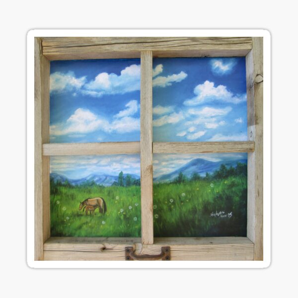 "rustic window frame" Sticker by 3bubblez | Redbubble