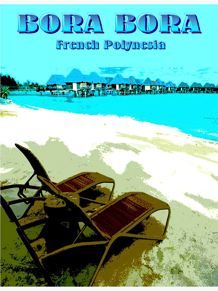 "BORA BORA : Vintage Travel and Tourism Print" Sticker for Sale by ...