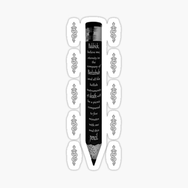 "Blackadder - Pencil" Sticker for Sale by VoidDesigns | Redbubble