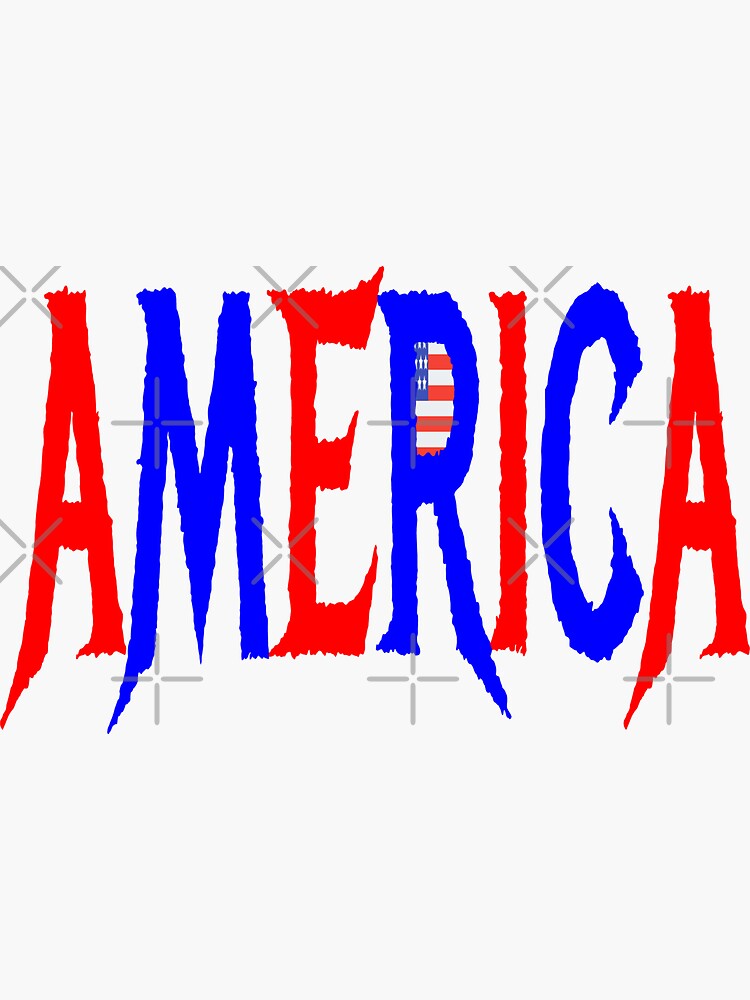 "AMERICA USA Red White and Blue" Sticker for Sale by mwagie | Redbubble