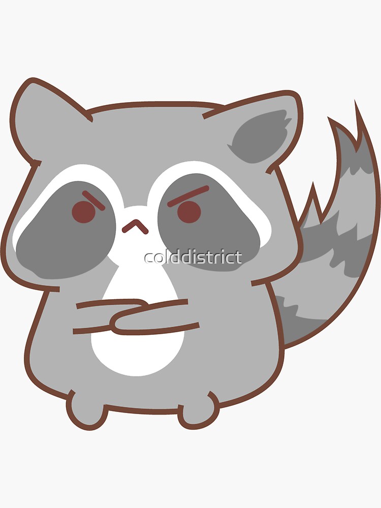 "Grumpy Frustrated Raccoon" Sticker for Sale by colddistrict | Redbubble