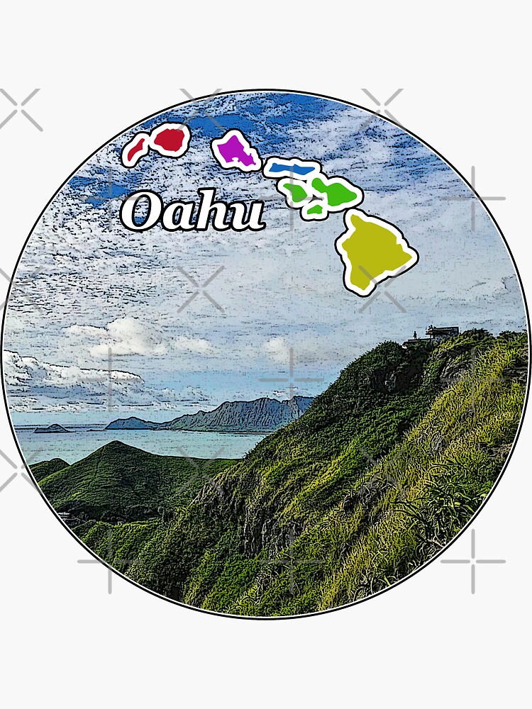"Oahu" Sticker for Sale by devinswy | Redbubble