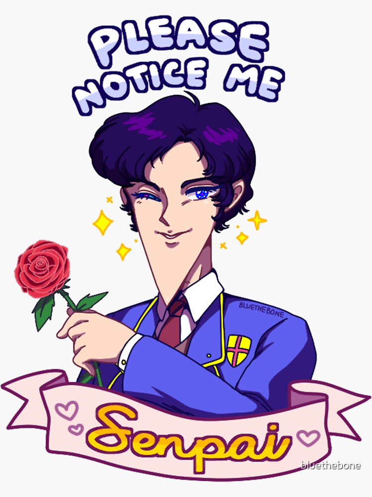 "Senpai" Sticker for Sale by bluethebone | Redbubble