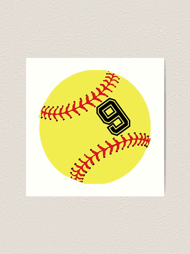 "Softball Player Jersey No 9 Back Number #9 Ball Sport Sticker Gift ...