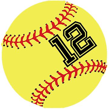 "Softball Player Jersey No 12 Back Number #12 Ball Sport Sticker Gift ...