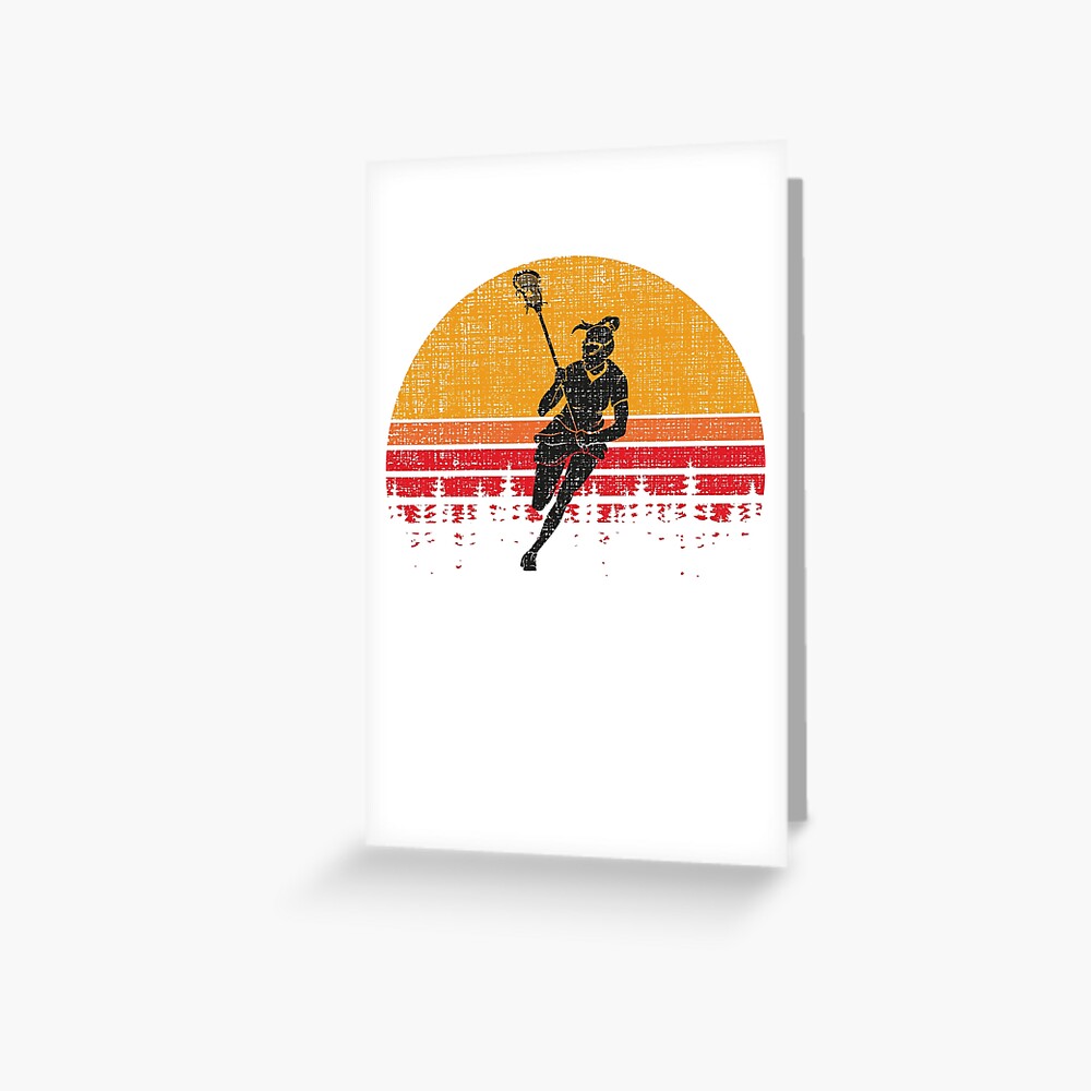 "Vintage Retro Lacrosse Lax Girl" Greeting Card for Sale by mrsmitful ...