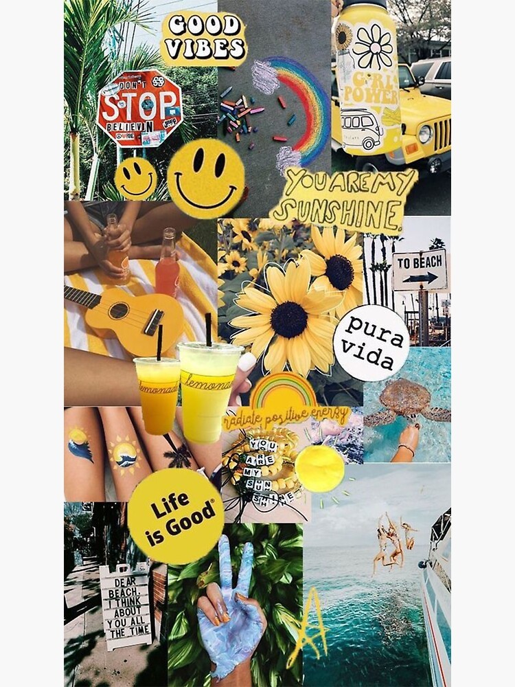 "yellow sunshine collage " Sticker by persianezhad | Redbubble