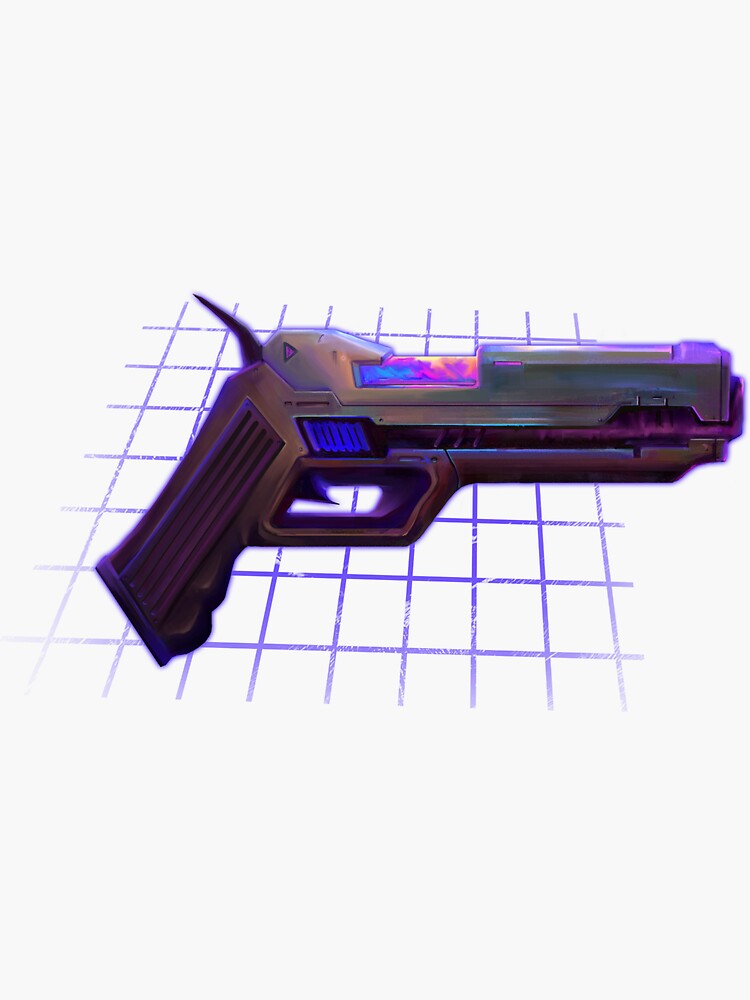 "Cyberpunk Vaporwave Cyberwave Gun Blaster Pistol" Sticker by banditjoj ...