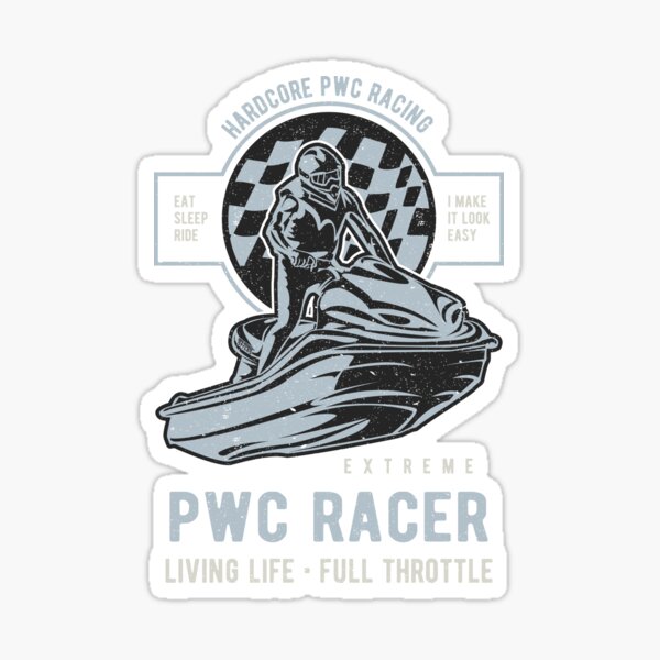 "PWC Jet Ski Racer Hardcore" Sticker by offroadstyles | Redbubble
