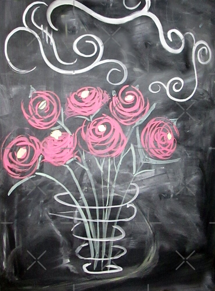 "Fleeting Flowers - Roses in Chalk Paint" by Pixie-Atelier | Redbubble
