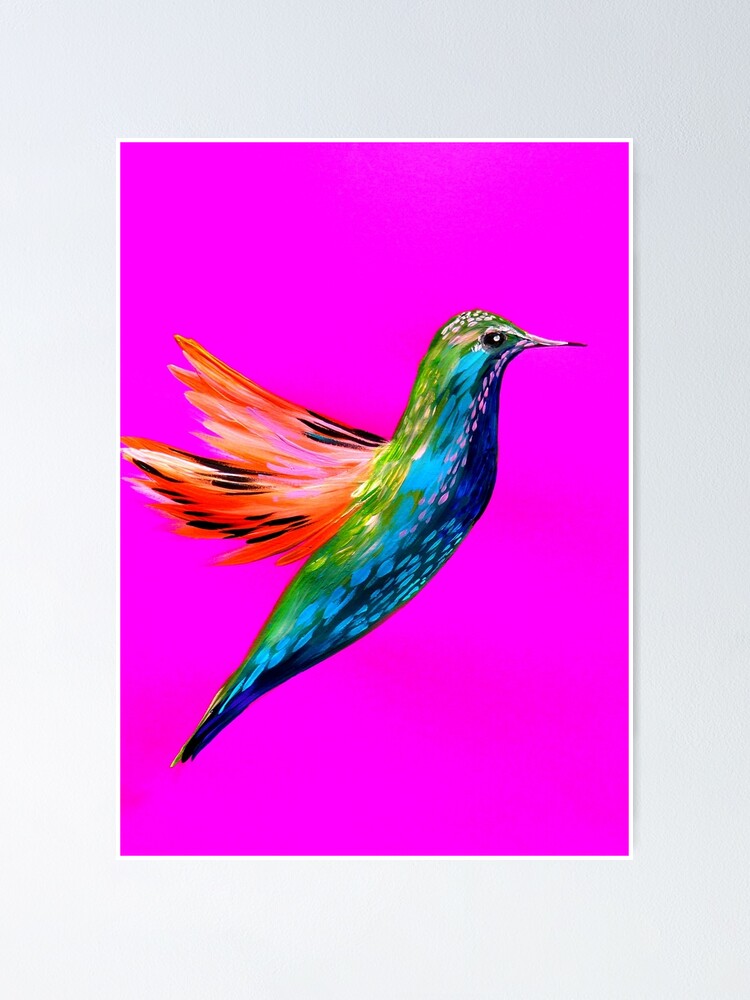 Póster «Rosa fuerte con colibrí» de cathyjacobs | Redbubble