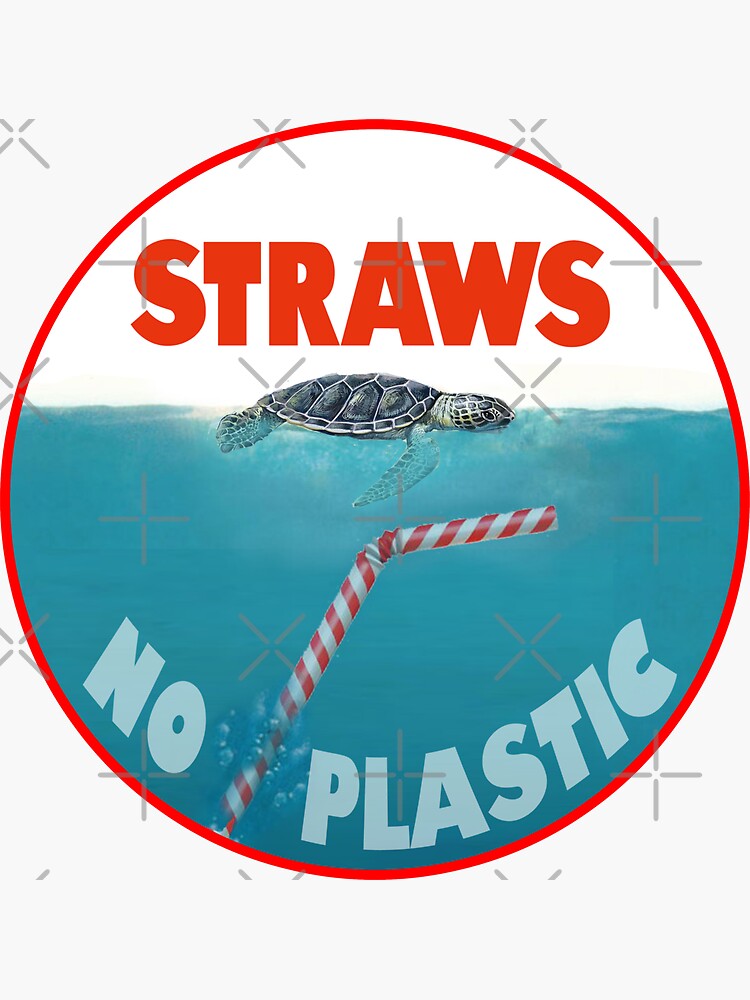 "No Straws" Sticker for Sale by Retrorockit | Redbubble