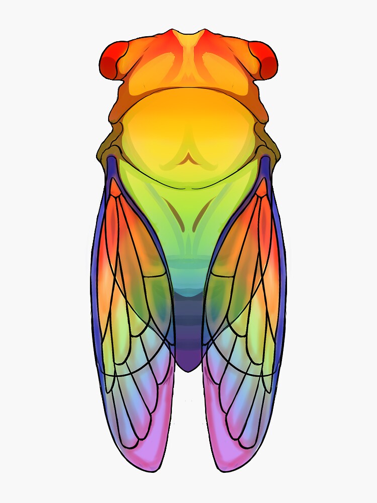 "Rainbow cicada" Sticker for Sale by Amerart | Redbubble