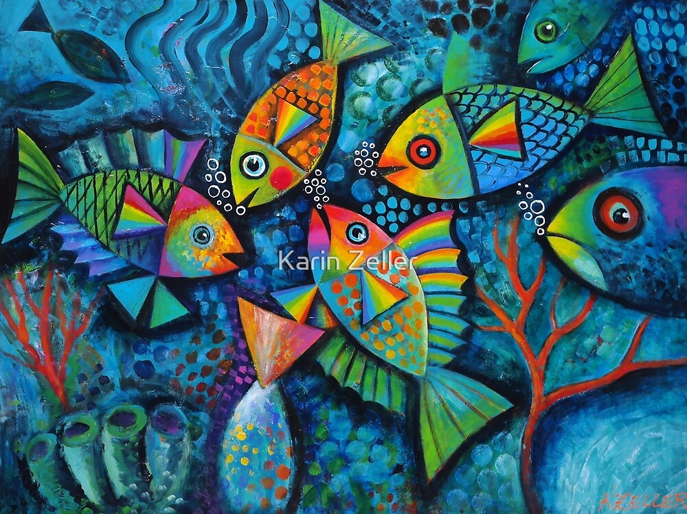 "Psychedelic fish" by Karin Zeller | Redbubble