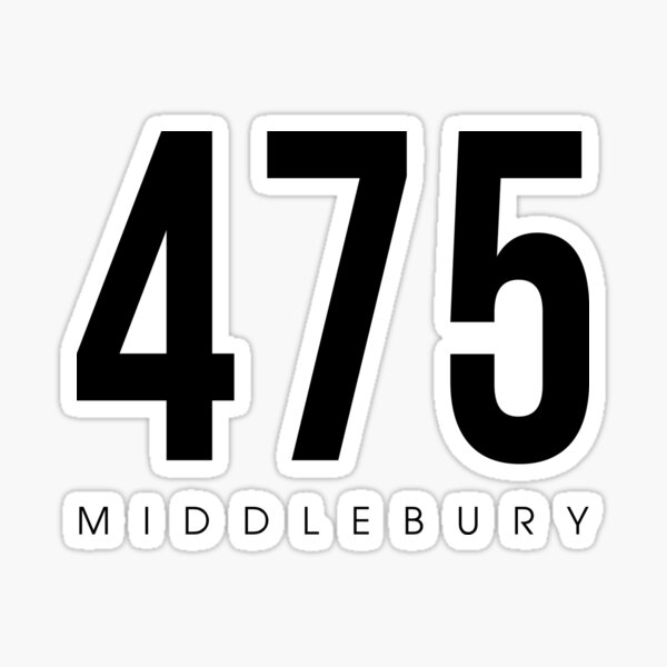 "Middlebury, CT - 475 Area Code design" Sticker for Sale by ...