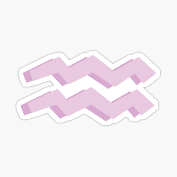 "Pink Aquarius Zodiac Sign" Sticker by lilyysarahh | Redbubble