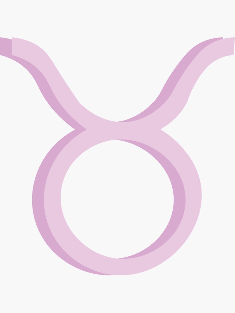 "Pink Taurus Zodiac Sign" Sticker by lilyysarahh | Redbubble