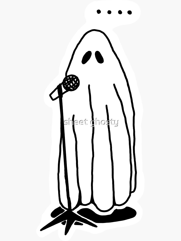 "Singing Ghost" Sticker for Sale by rosecaffey | Redbubble