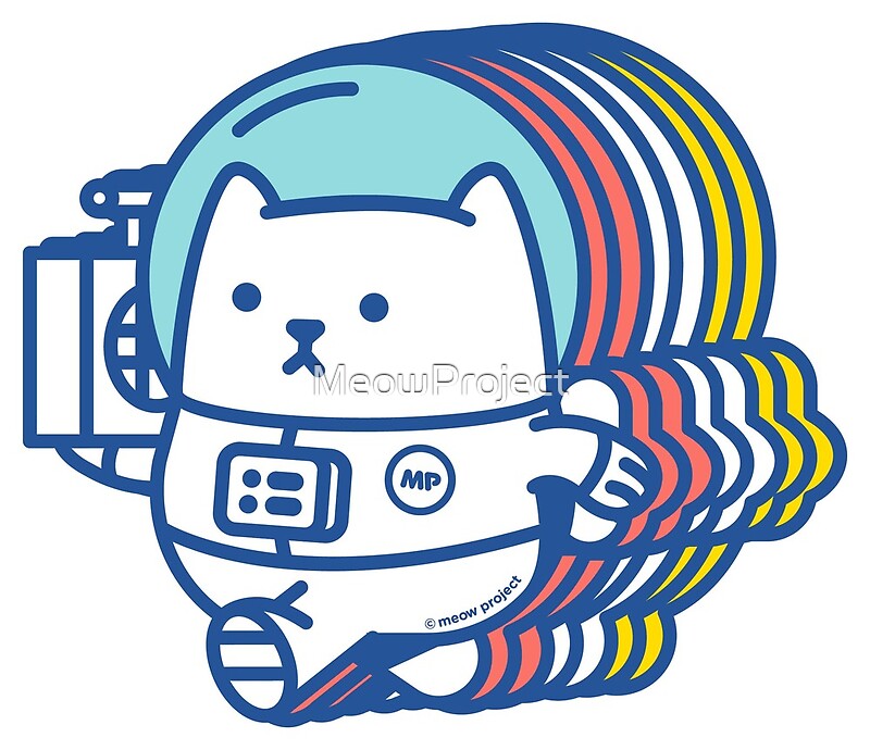 "Cute Rainbow Boombox Cat Illustration" by MeowProject | Redbubble