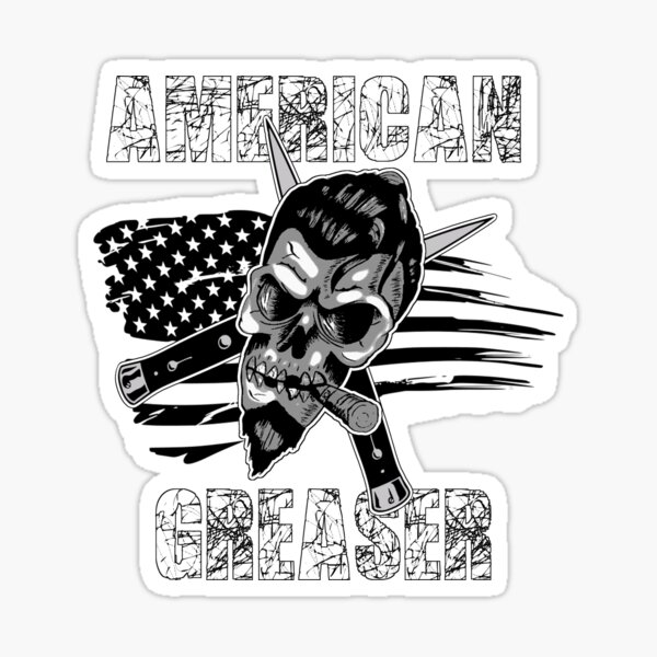 Greaser Skull Stickers | Redbubble
