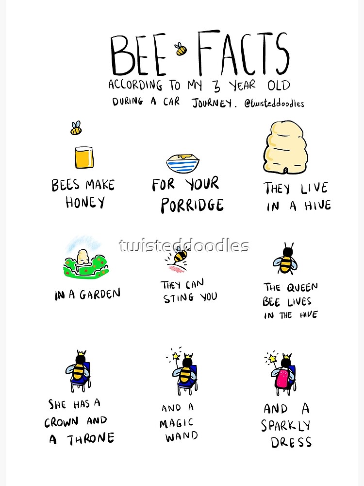 "Bee Facts" Poster for Sale by twisteddoodles | Redbubble