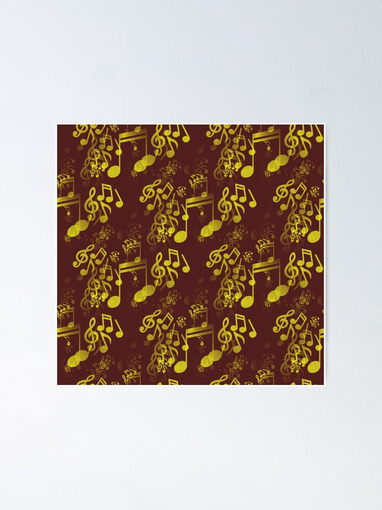 "Gold music notes" Poster for Sale by CarolineArts | Redbubble