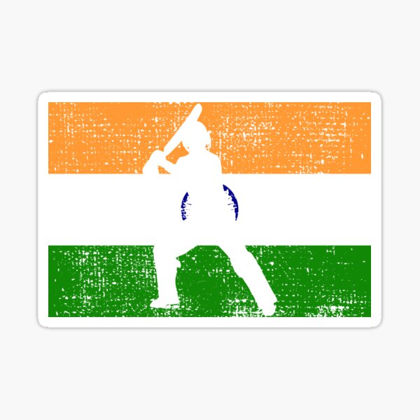 "Cricket India Indian Flag" Sticker for Sale by 4tomic | Redbubble