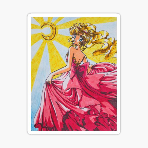 "Princess Serenity in a Red Dress" Sticker for Sale by EosOfDawn ...