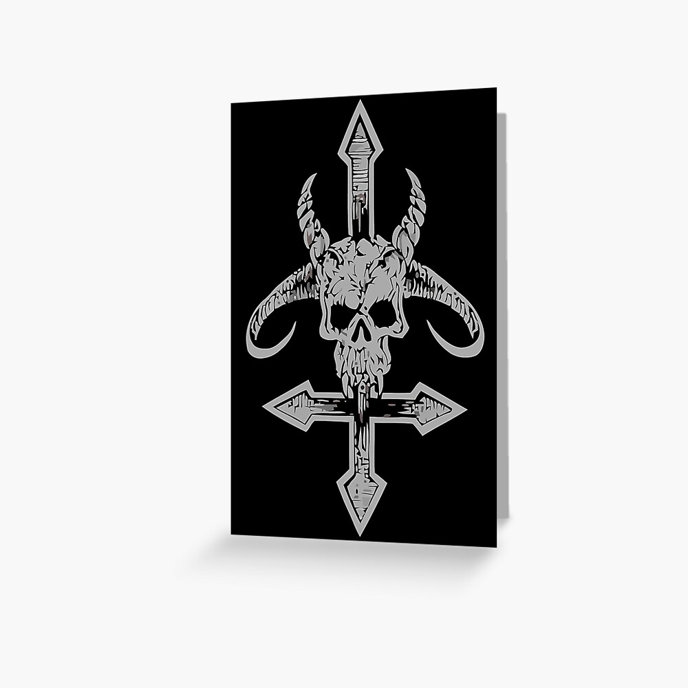"Skull Inverted Cross from Perdition Temple" Greeting Card by ...