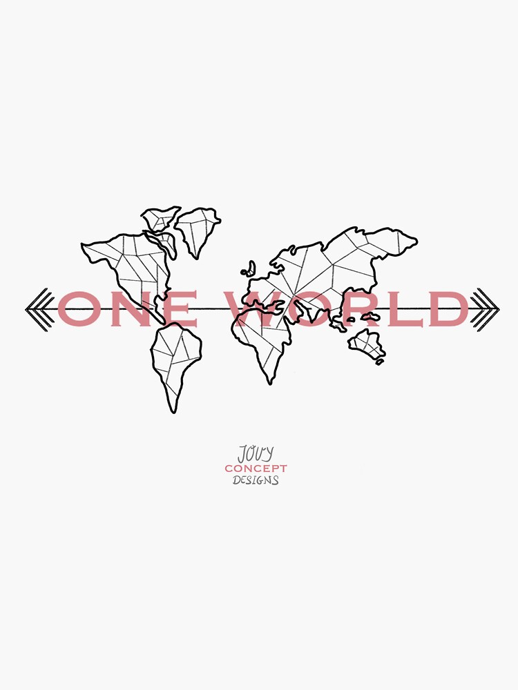 "One World" Sticker for Sale by itsJOUY | Redbubble