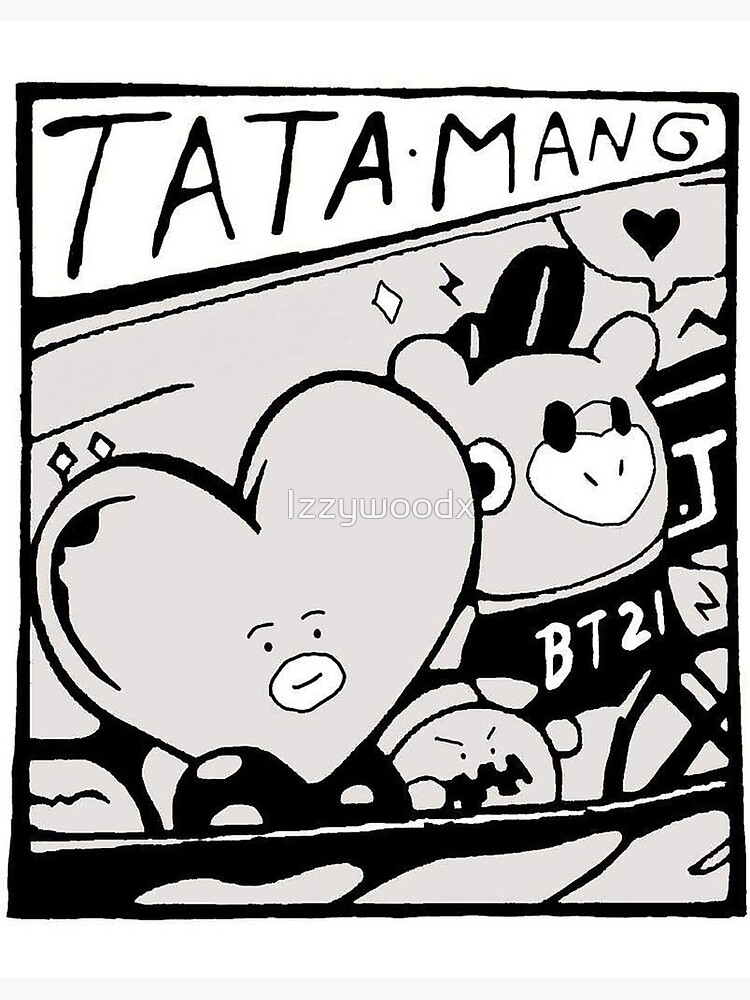 Bt21 Tata Mang Sticker By Izzywoodx Redbubble