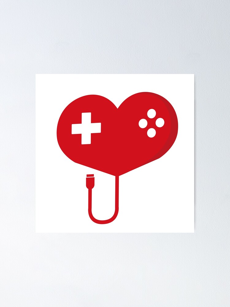 "Gamer heart controller" Poster by phys | Redbubble