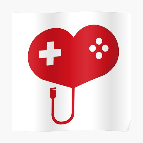 "Gamer heart controller" Poster by phys | Redbubble