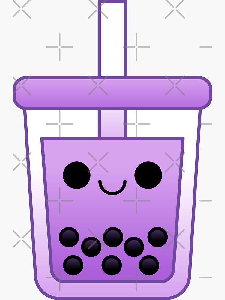 "kawaii lavender boba tea" Sticker for Sale by kittybox | Redbubble
