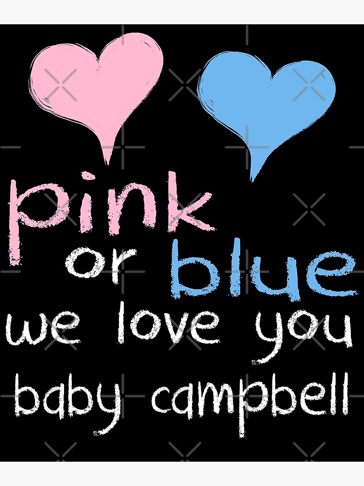 Lámina fotográfica «Rosa o azul Te amamos Bebé Campbell Shower ...