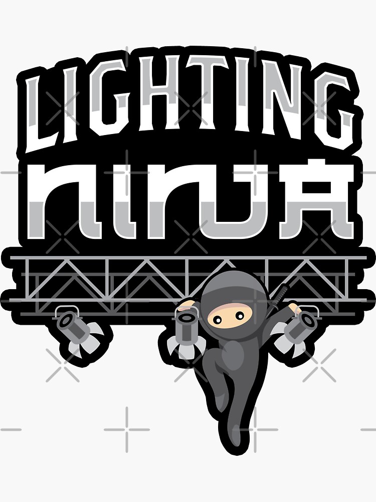 "Lighting Ninja Electric Lights Technician Crew Tech" Sticker for Sale ...