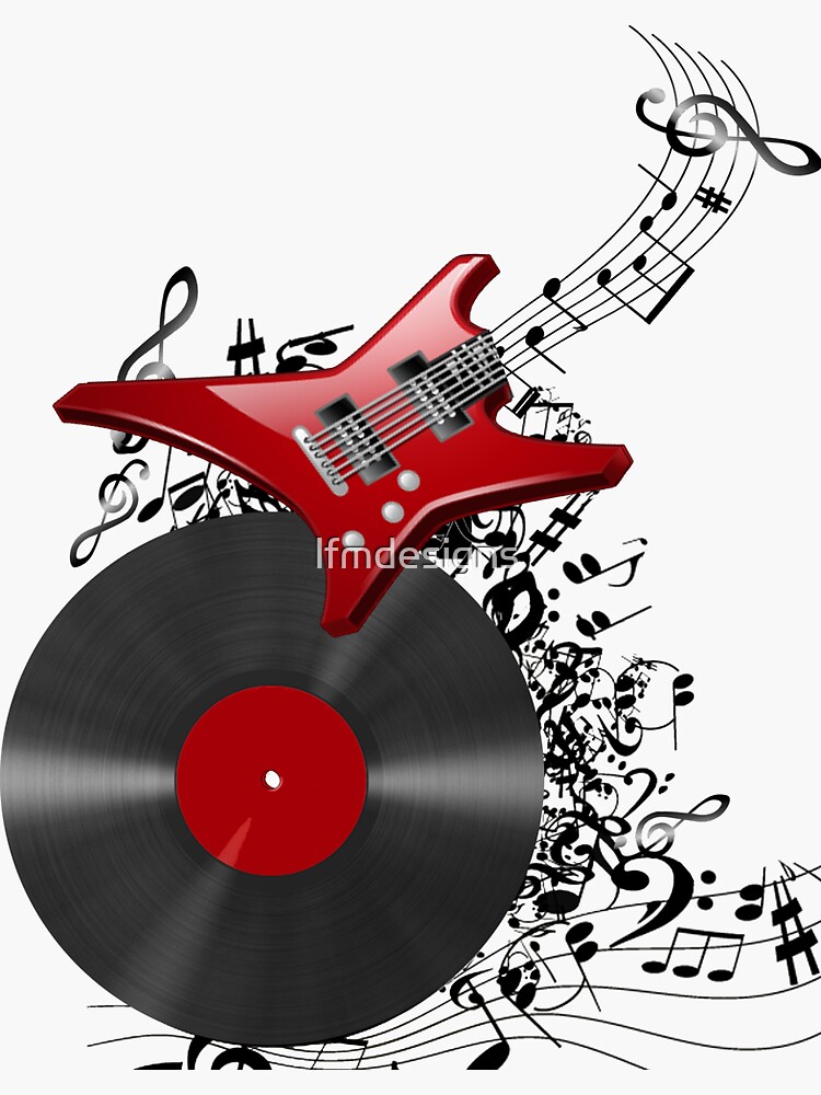 "Vinyl Strings" Sticker for Sale by lfmdesigns | Redbubble