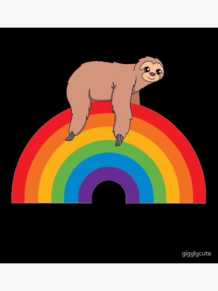 "Cute Kawaii Rainbow Sloth Cartoon Vector Illustration " Photographic ...
