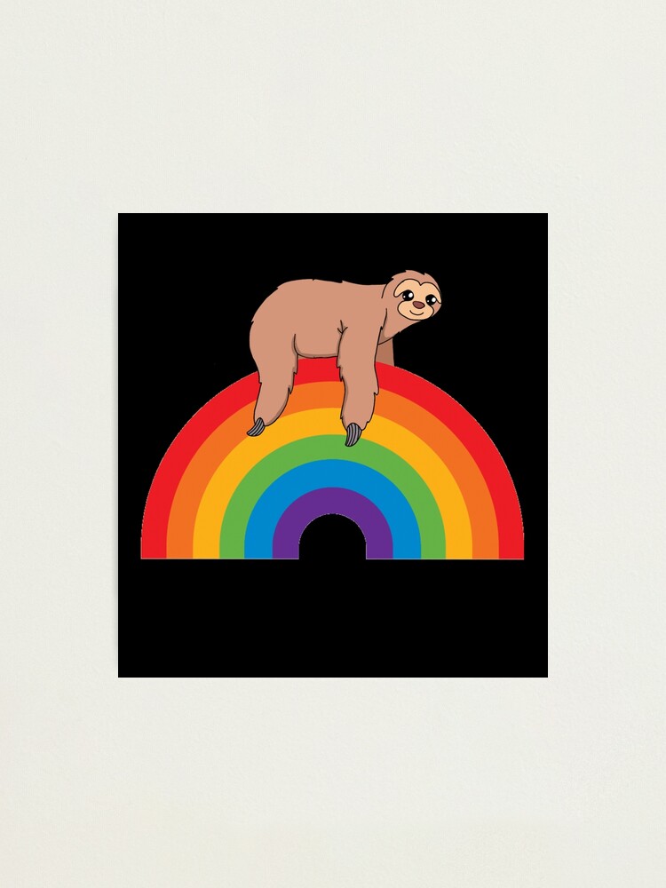 "Cute Kawaii Rainbow Sloth Cartoon Vector Illustration " Photographic ...