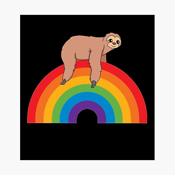 "Cute Kawaii Rainbow Sloth Cartoon Vector Illustration " Photographic ...