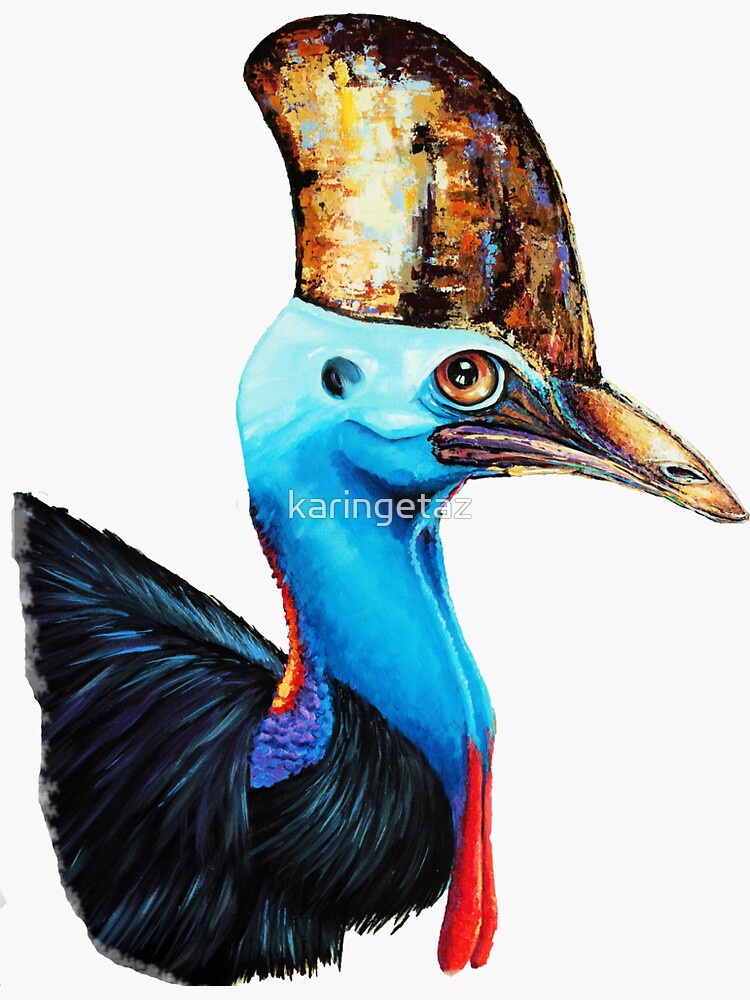 "Cassowary profile" Sticker by karingetaz | Redbubble