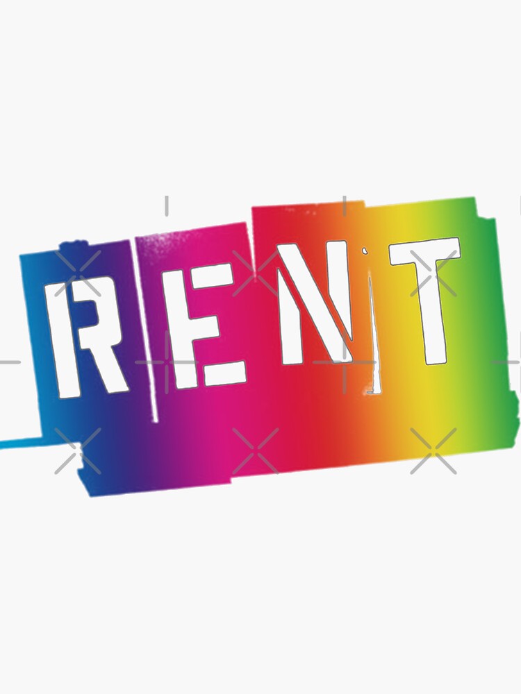 "Rainbow Rent Musical Logo" Sticker by artsyandinspire | Redbubble