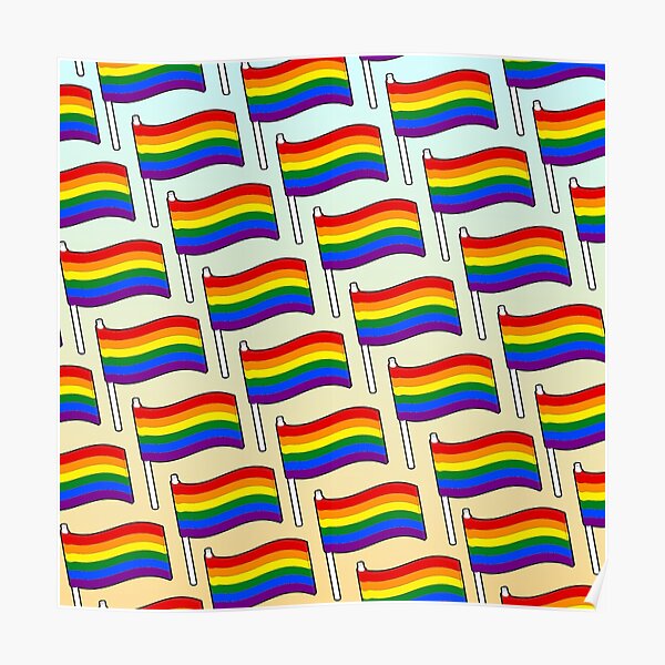 "Gay Pride Flag Pattern" Poster by backgroundsmia | Redbubble