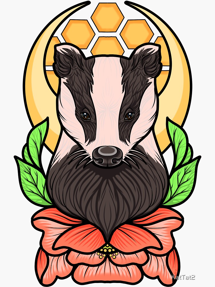 "Badger Moon" Sticker for Sale by KatTat2 | Redbubble