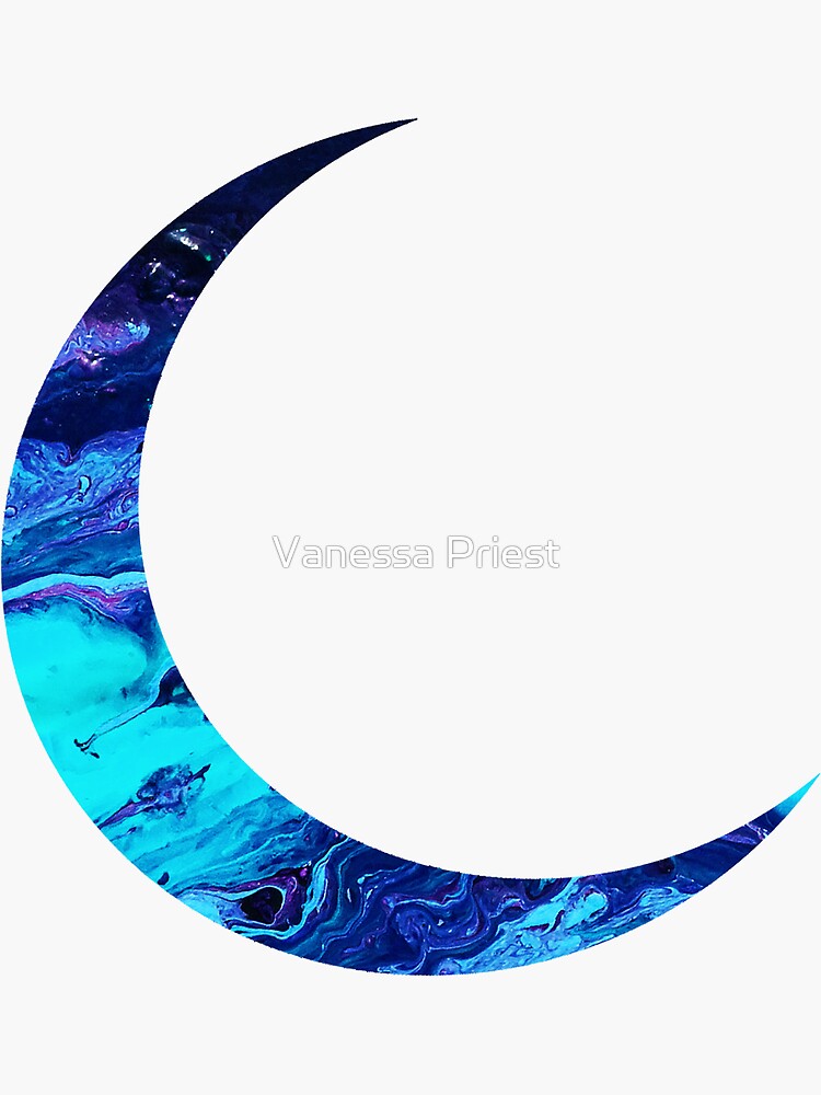 "Blue-Moon" Sticker by ItsVaneDani | Redbubble