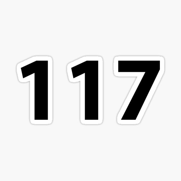 "117" Sticker for Sale by Evelyusstuff | Redbubble