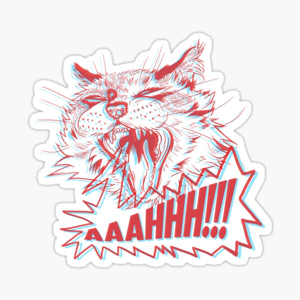 "Screaming Cat" Sticker for Sale by Amber-Claus | Redbubble